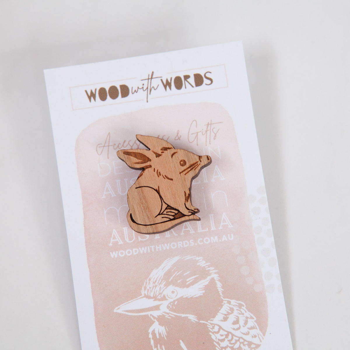 Bilby Wooden Pin – Wood With Words